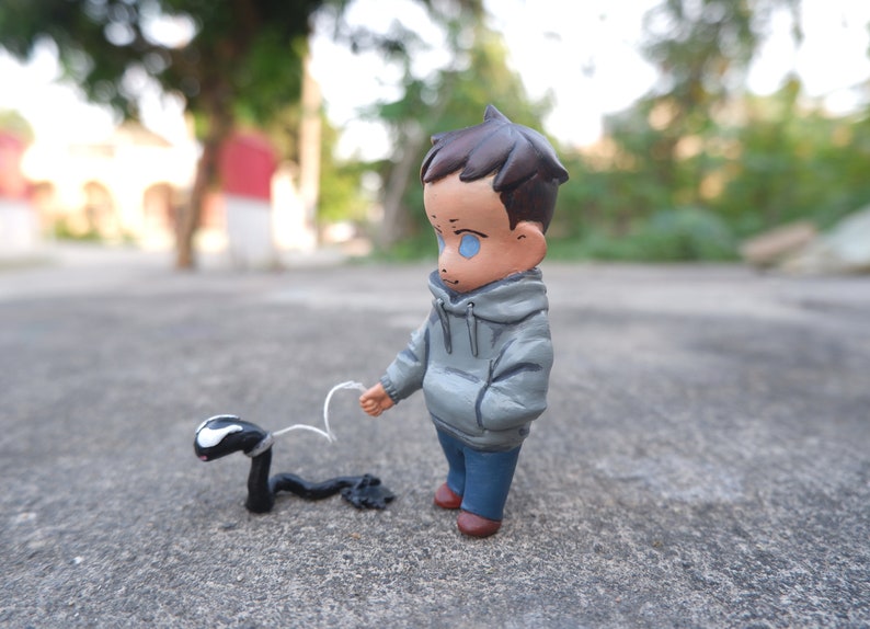 Symbiote as pet eddie brock Chibi verse cute fan art | Etsy