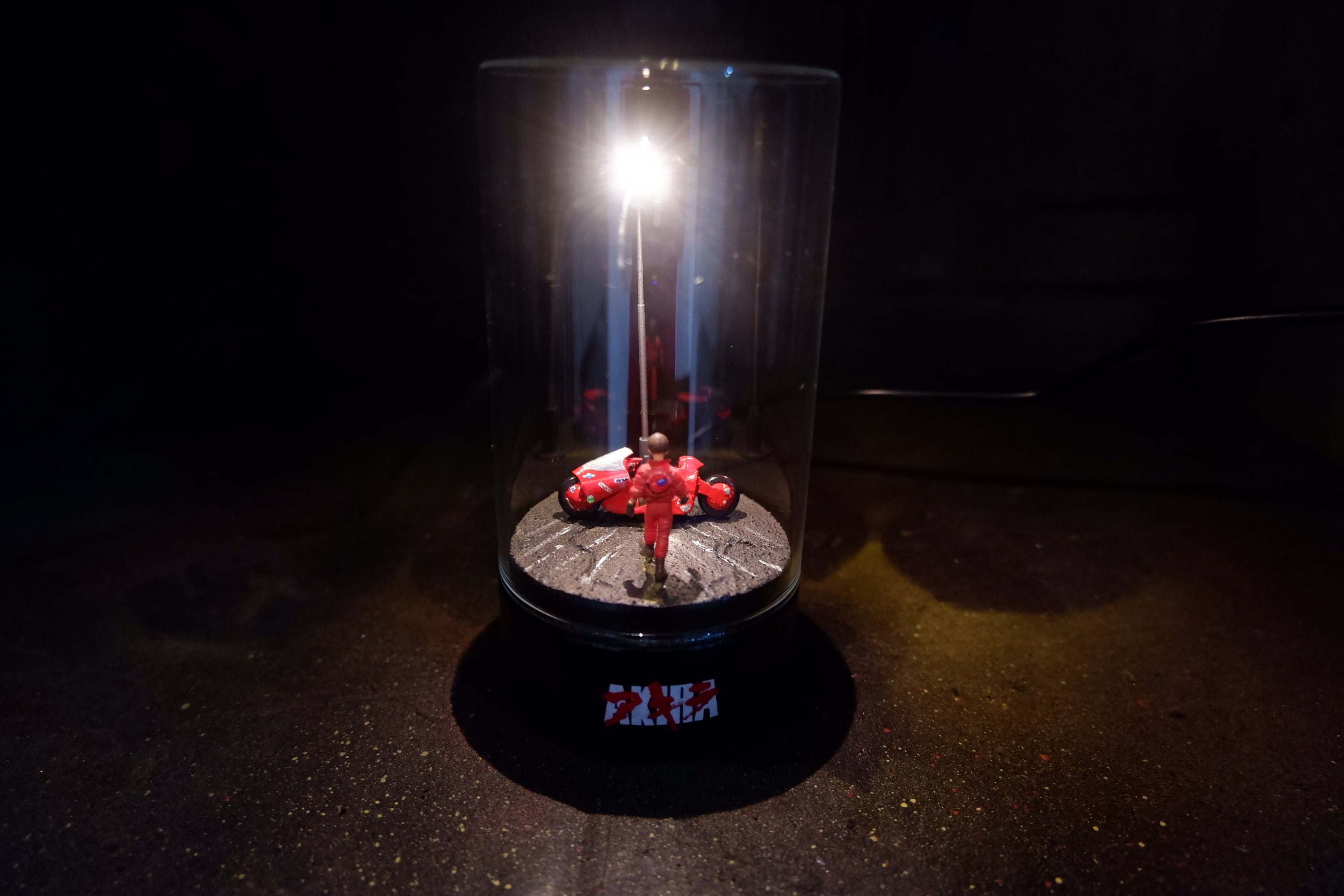 Akira Kaneda Bike Mini Figure Diorama Glass Dome - Base on Akira ...