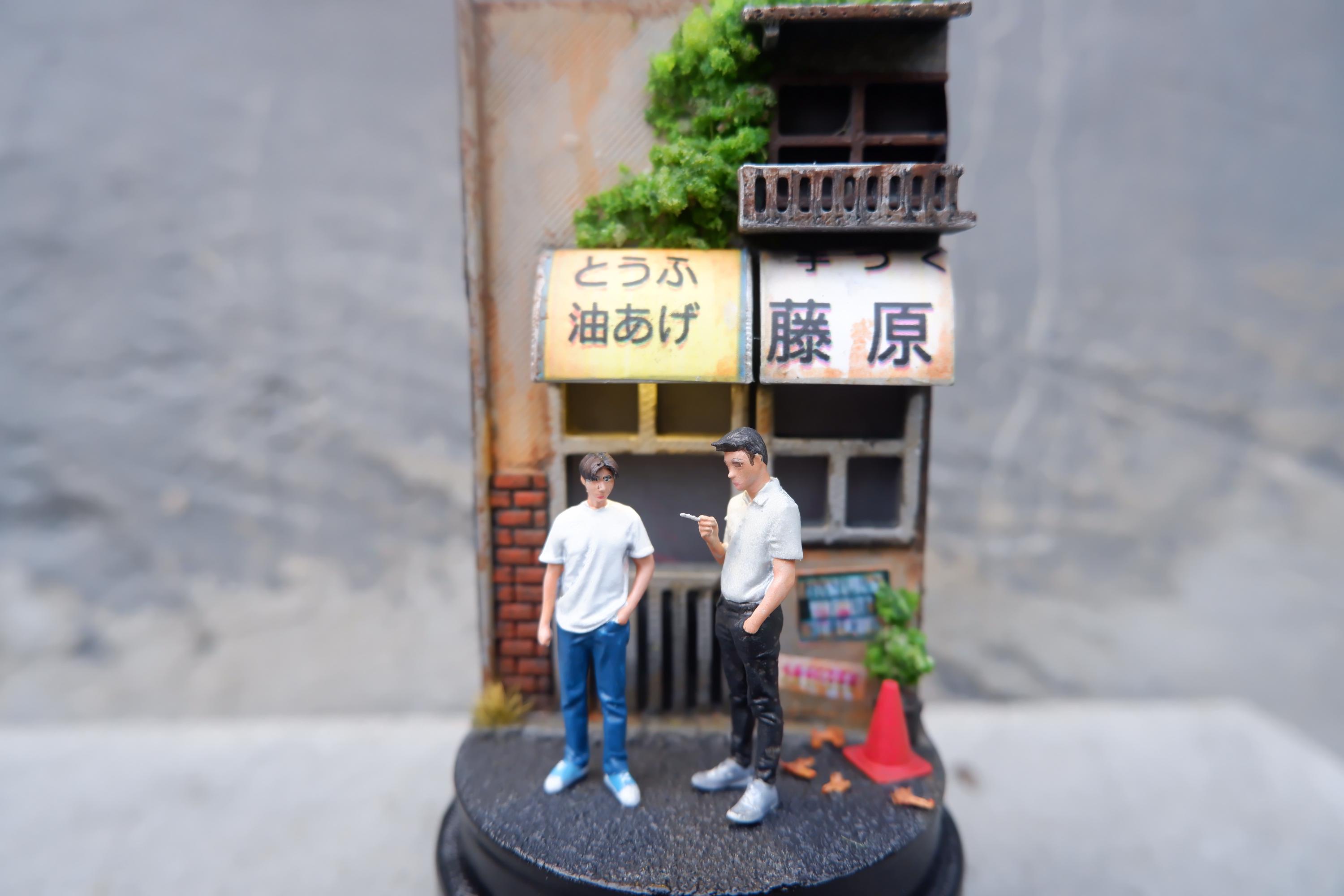Tofu Shop Miniature Diorama – AE86 Car Model in Glass Dome – Initial D ...