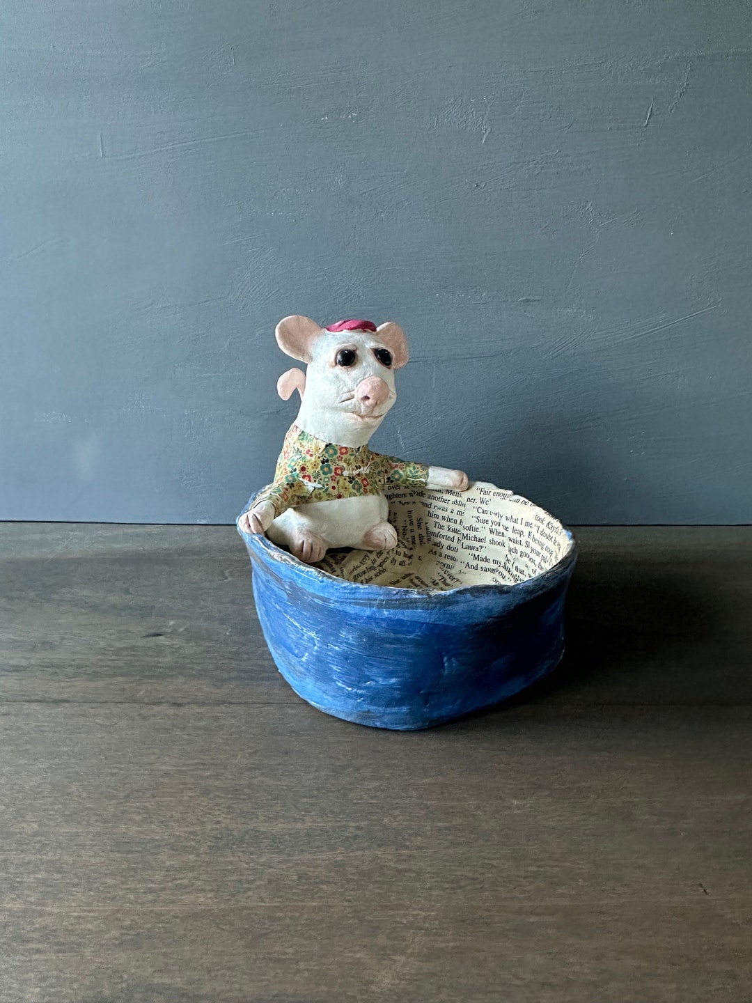 Handmade Mouse Sculpture, Air Dry Clay Sculpture, Whimsical Art - Etsy