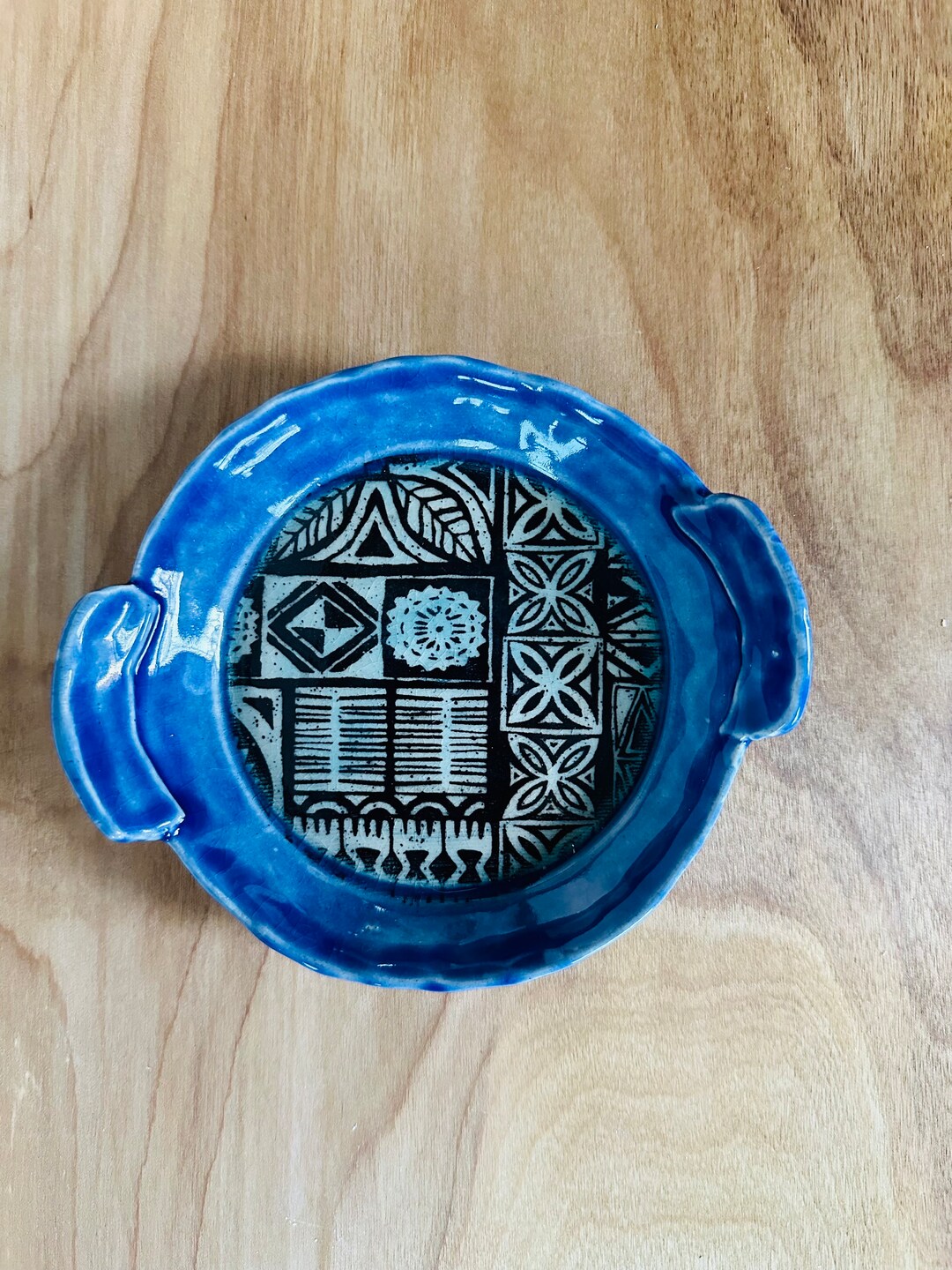 Ceramic Snack Plate With Handles, Handmade Pottery, Housewarming Gift ...