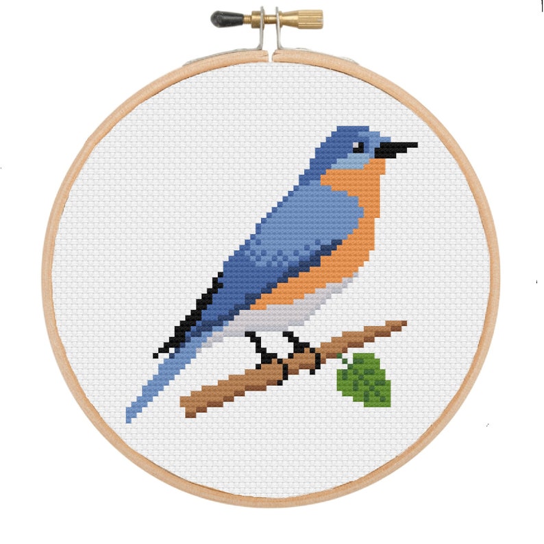 Eastern Bluebird Cross Stitch Pattern digital PDF Download - Etsy