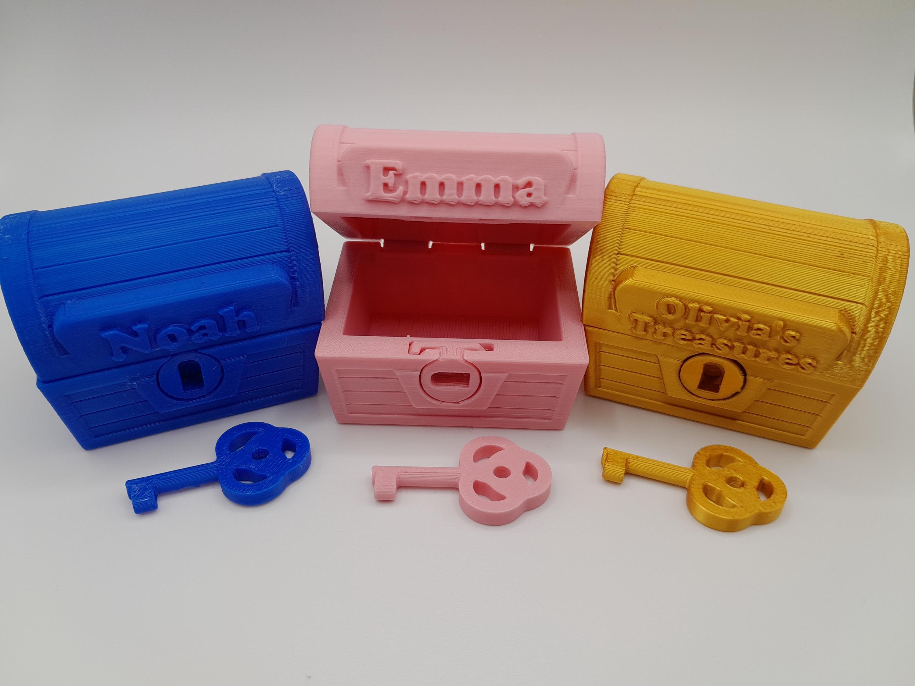 Personalized Locking Treasure Box/chest With Key Birthday Party Favor ...