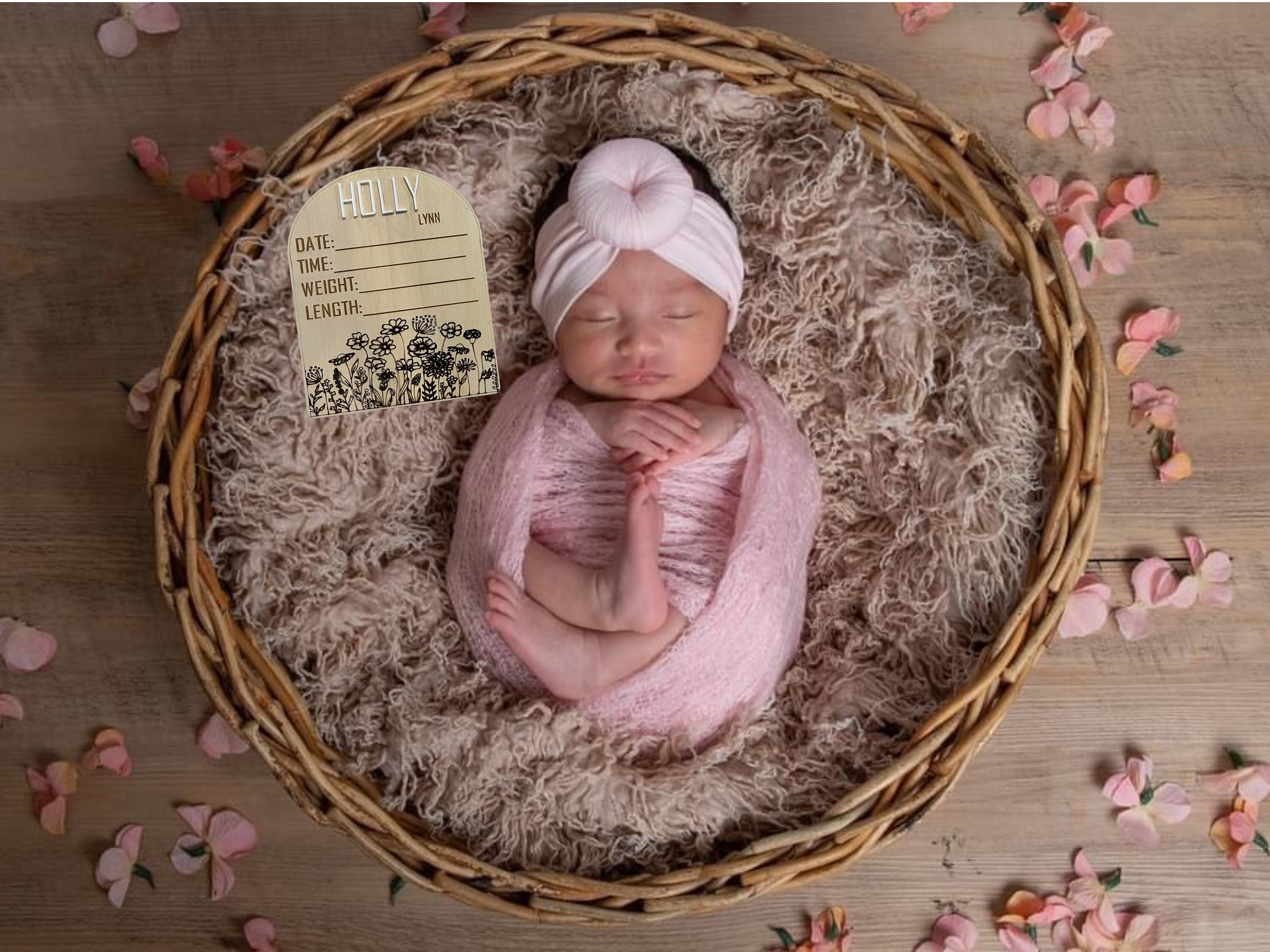 SVG File - WILDFLOWER Hello World Card | Baby Birth Milestone Card ...
