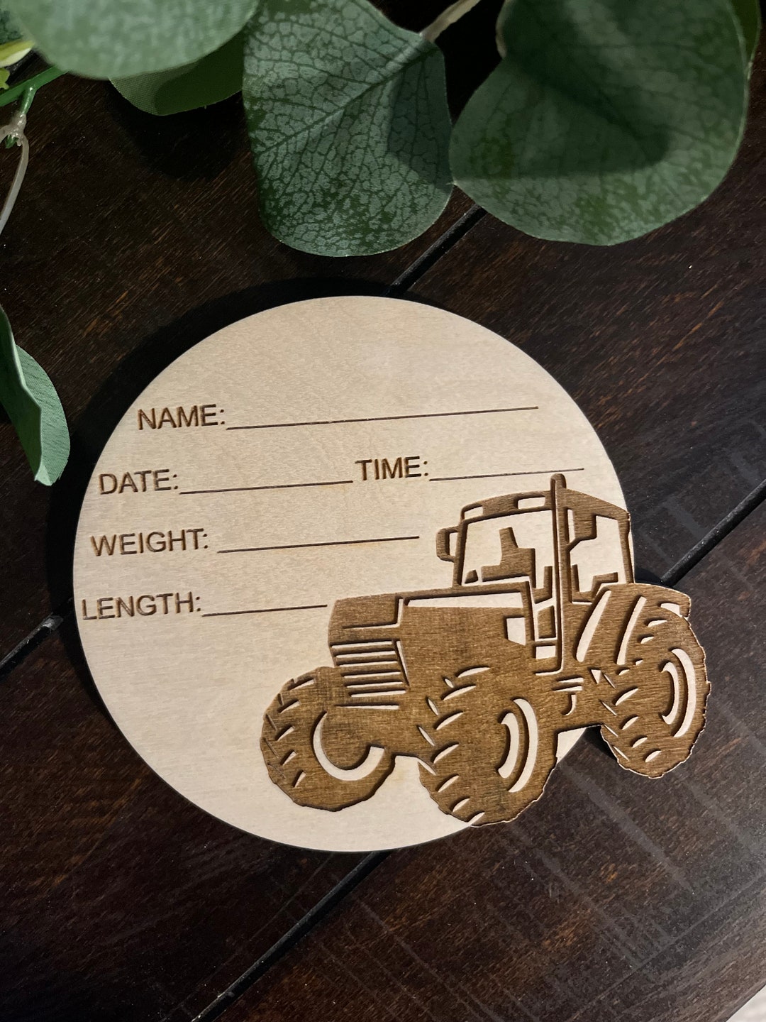 SVG File - Tractor Hello World Card | Baby Birth Milestone Card ...