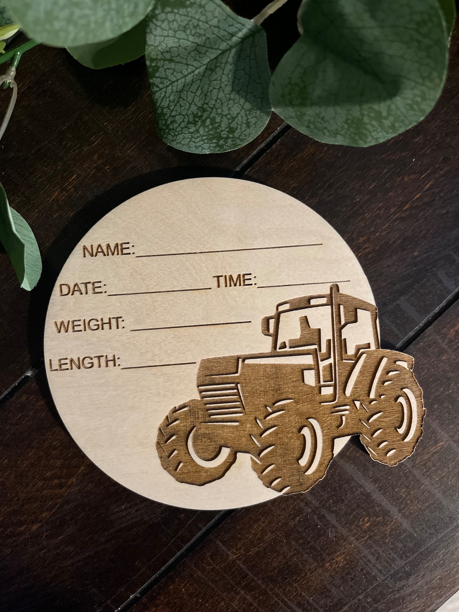 SVG File - Tractor Hello World Card | Baby Birth Milestone Card ...
