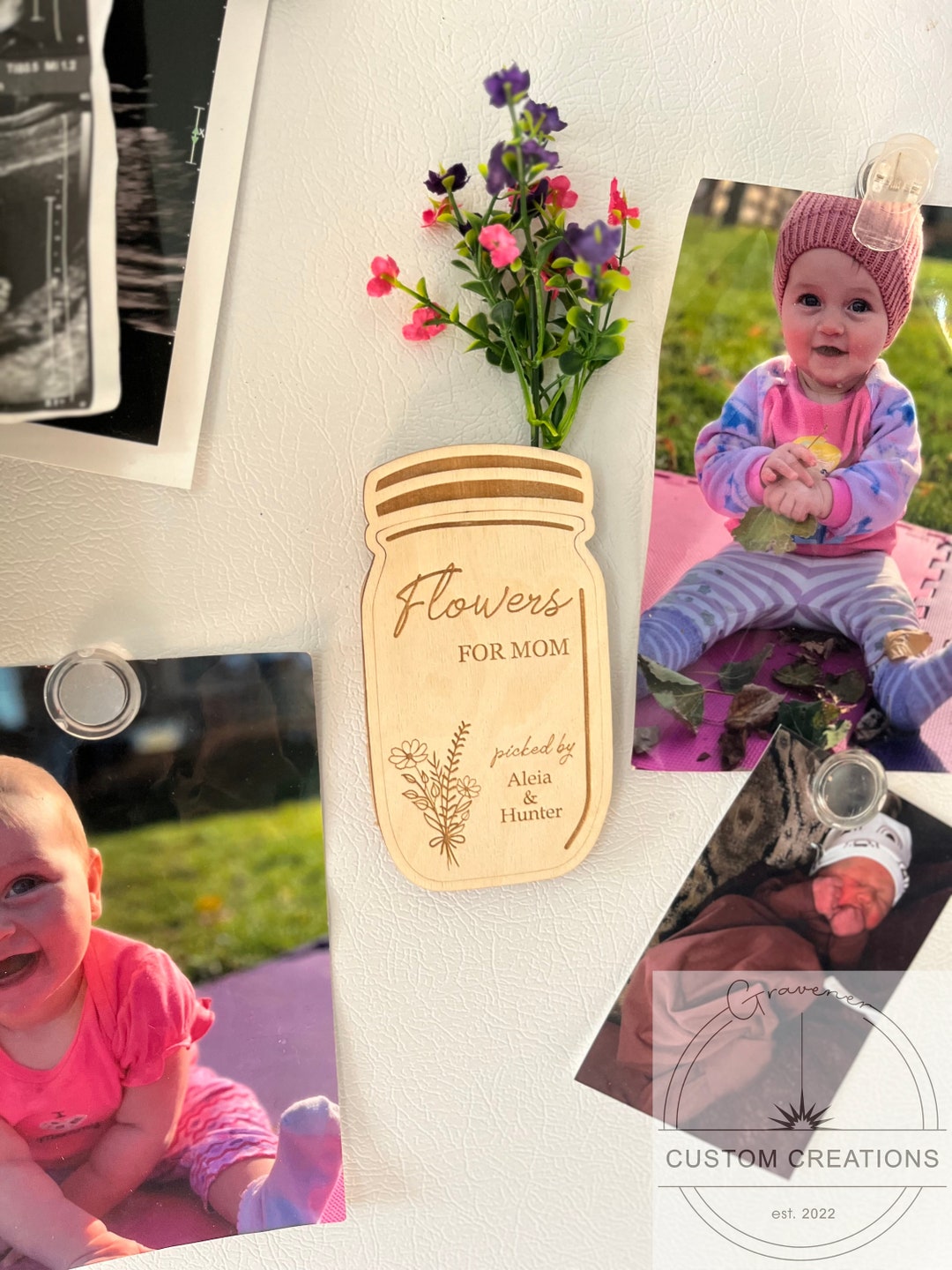 SVG File - Flowers Fridge Magnet | Mothers Day Gift | Digital Cut File ...