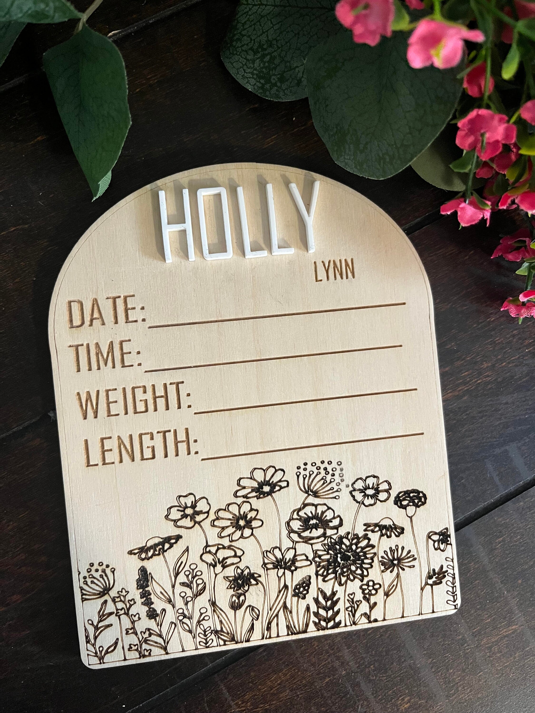 SVG File - WILDFLOWER Hello World Card | Baby Birth Milestone Card ...