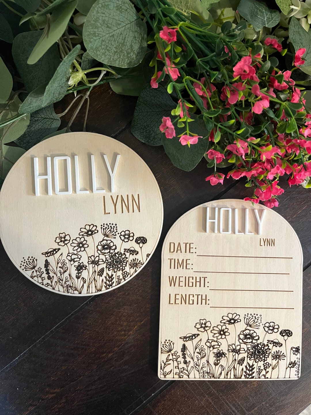 SVG File - WILDFLOWER Hello World Card | Baby Birth Milestone Card ...