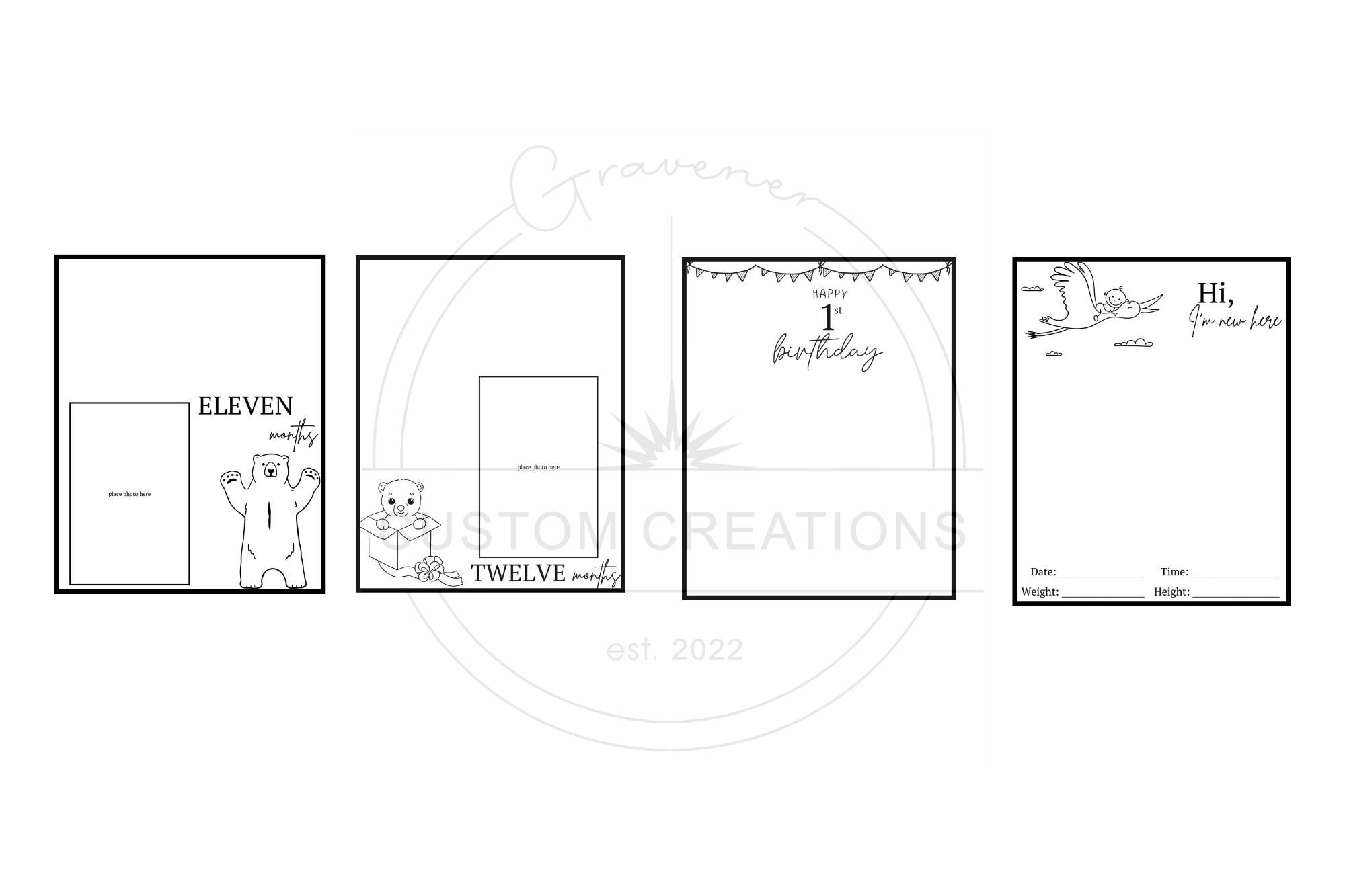 My First Year Book SVG, Milestone Set, Photo Set, First Birthday Photo ...