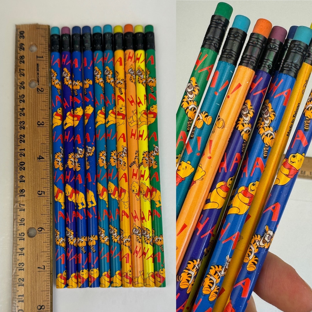 Vtg 90s Disney Winnie the Pooh Bear and Tigger 10 Lead Pencils Unused ...