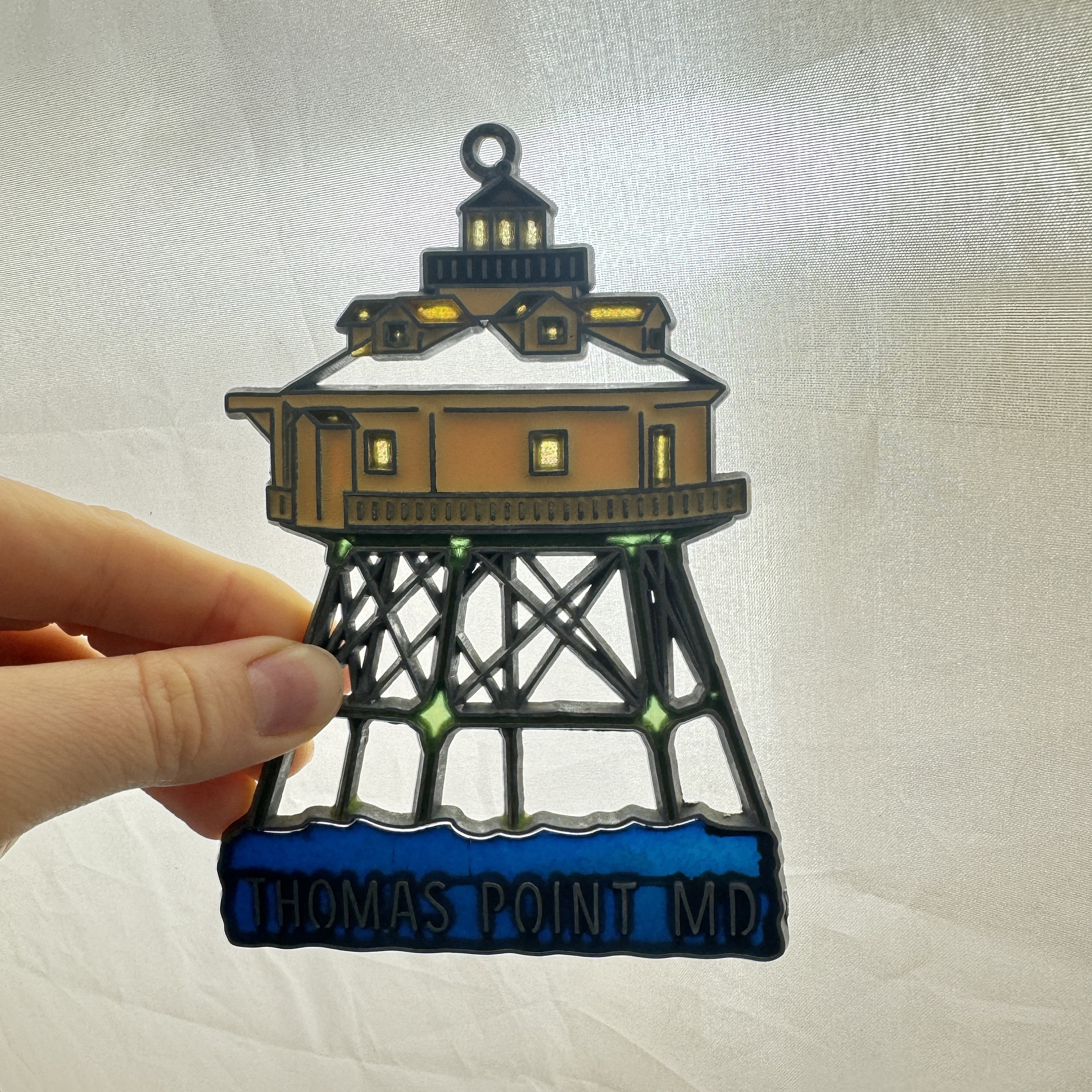 Vtg Thomas Point Maryland MD Suncatcher Retro Metal W Plastic Resin ...