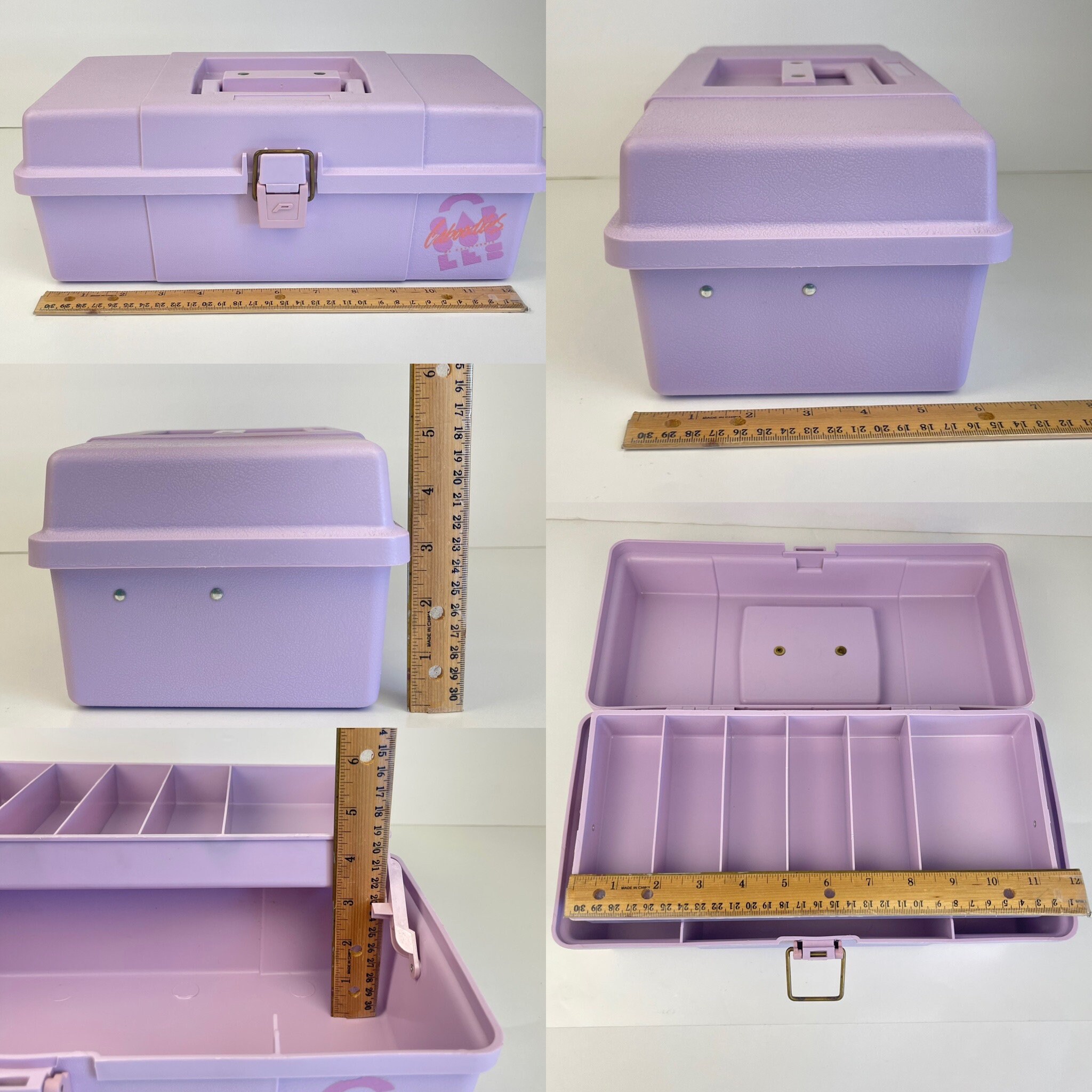 Vtg 80s Caboodles Purple Lavender Lilac Makeup Cosmetic Tacklebox ...