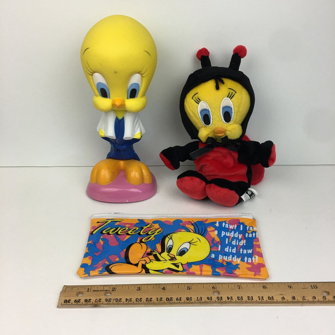 Tweety Bird Bubble Bath Bottle Vinyl Zippered Pencil Case Small Lady ...