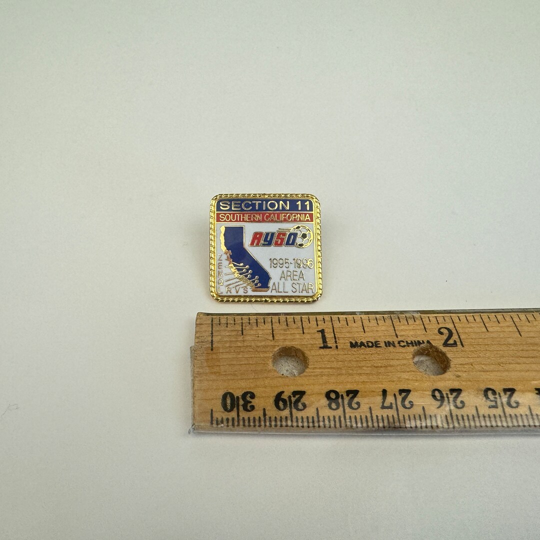 Vtg 95/96 AYSO Soccer Enamel Pin Pinback Section 11 Southern California ...