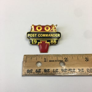 Vintage American Legion 100% Post Commander 1986 Pennsylvania Keystone ...