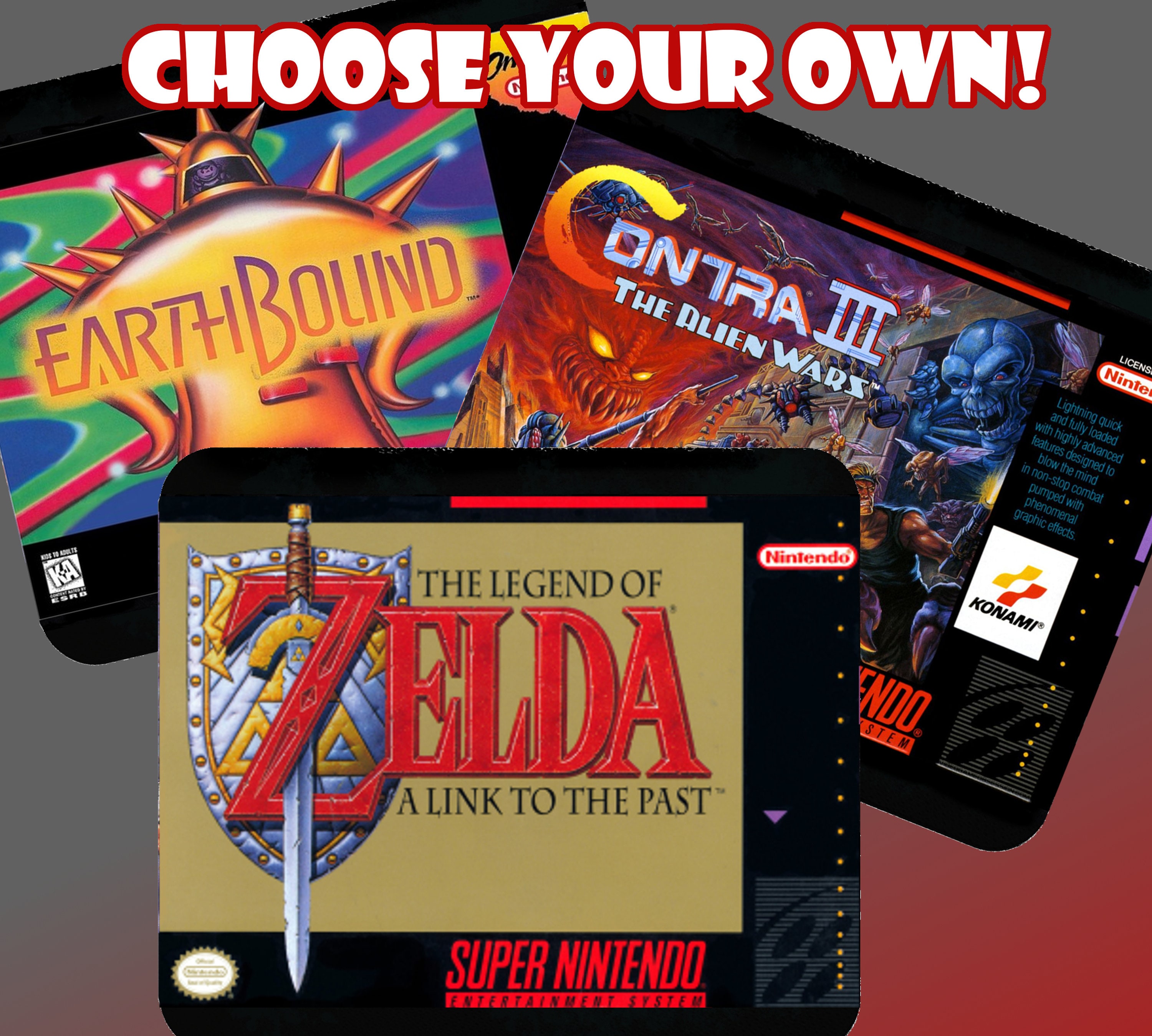 Custom Choose Your Own Favorite SNES Game Art Mouse Pad - Super ...