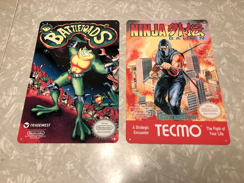 Custom Nintendo Tin Sign - Choose Your Own Favorite NES Game Art - 8" X ...