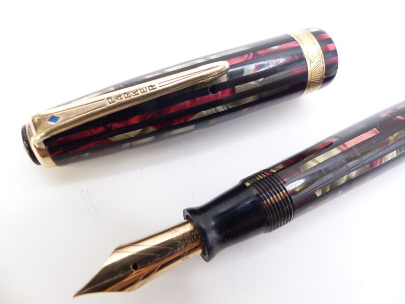 Rusty Red Parker Striped Duofold Senior Fountain Pen Restored - Etsy