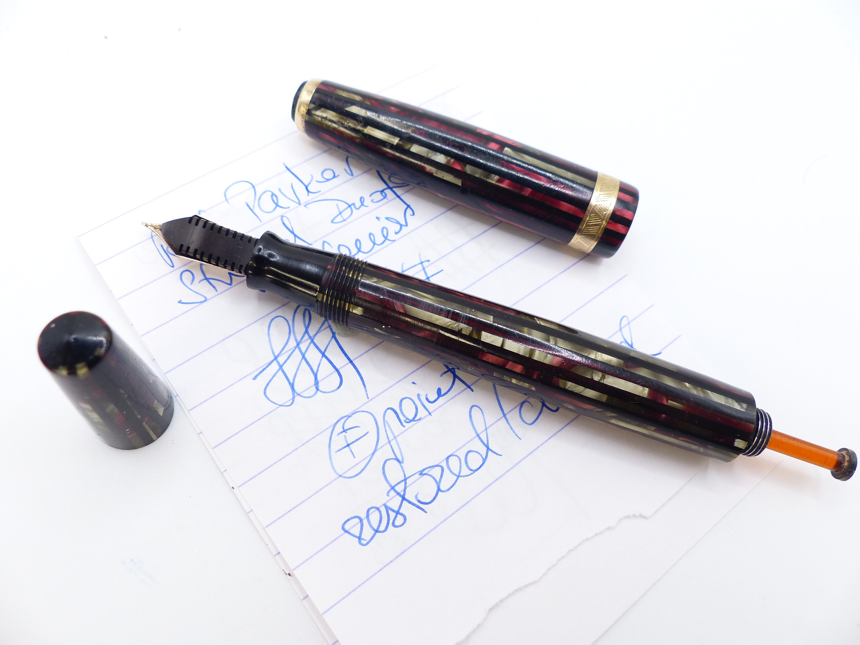 Rusty Red Parker Striped Duofold Senior Fountain Pen Restored - Etsy