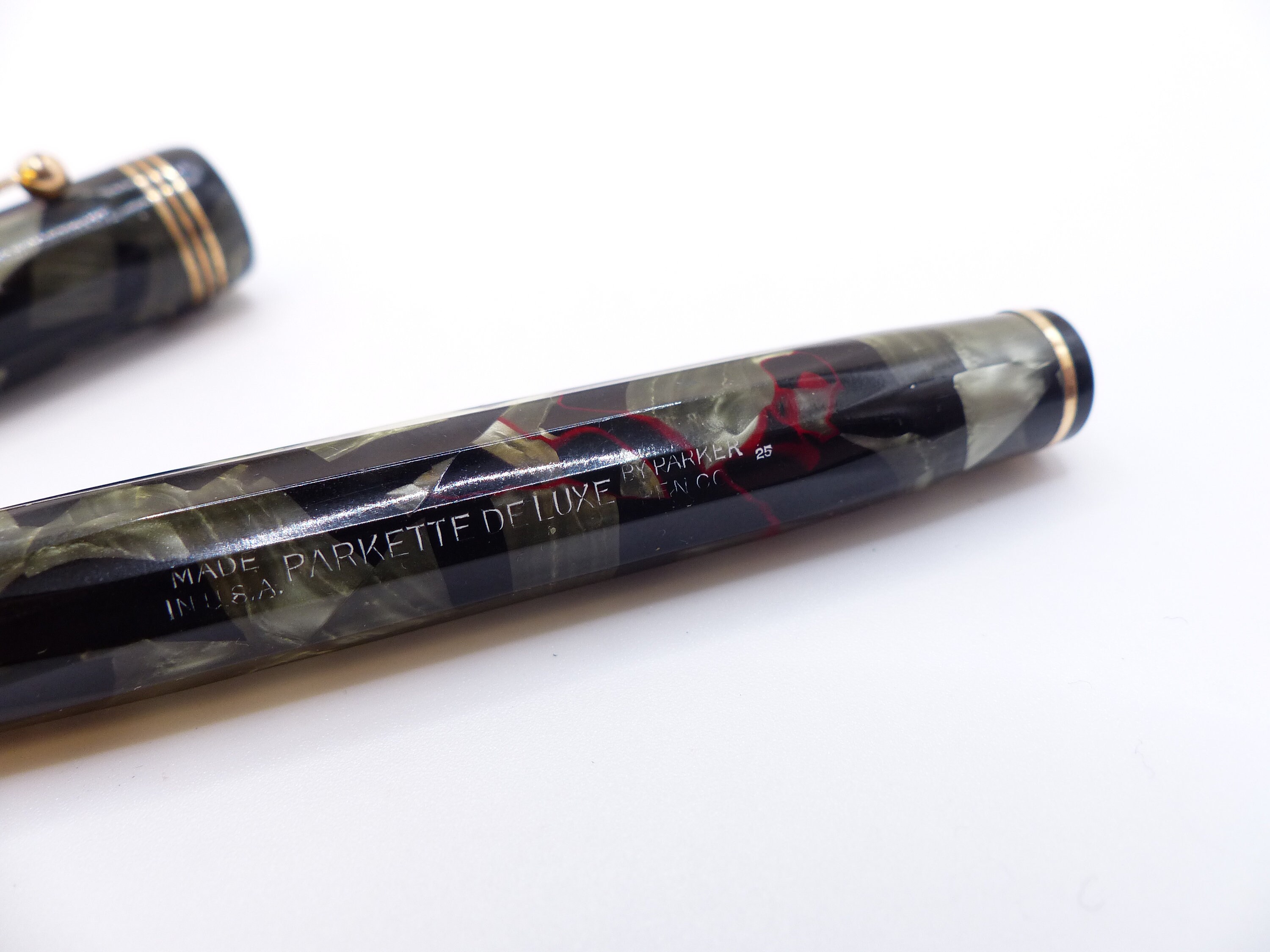 Gray With Red Veins Parker Made Parkette Deluxe Fountain Pen - Etsy