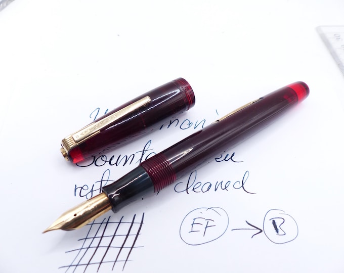 Red Translucent Waterman Fountain Pen Restored - Etsy