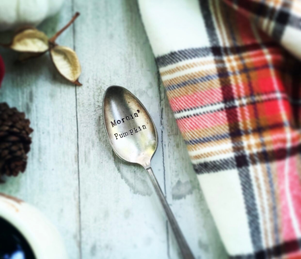 Stamped Spoon Mornin Pumpkin Fall Theme Spoon Handstamped - Etsy