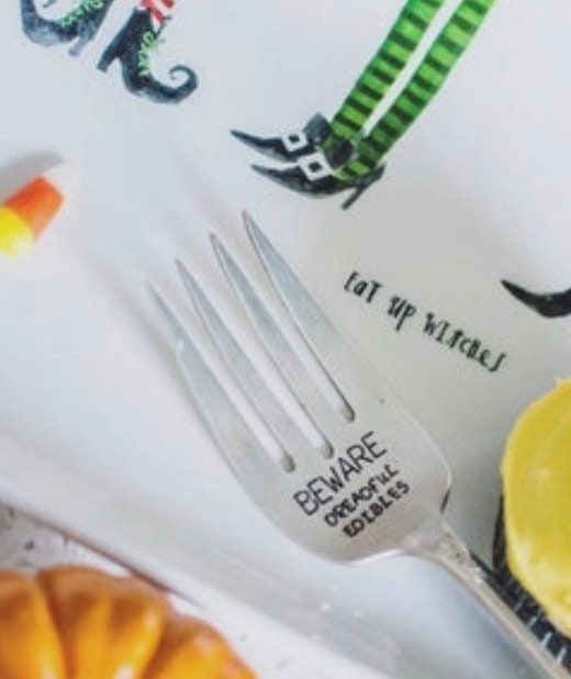 Handstamped Serving Fork Halloween Theme Kitchen Decor Fall - Etsy