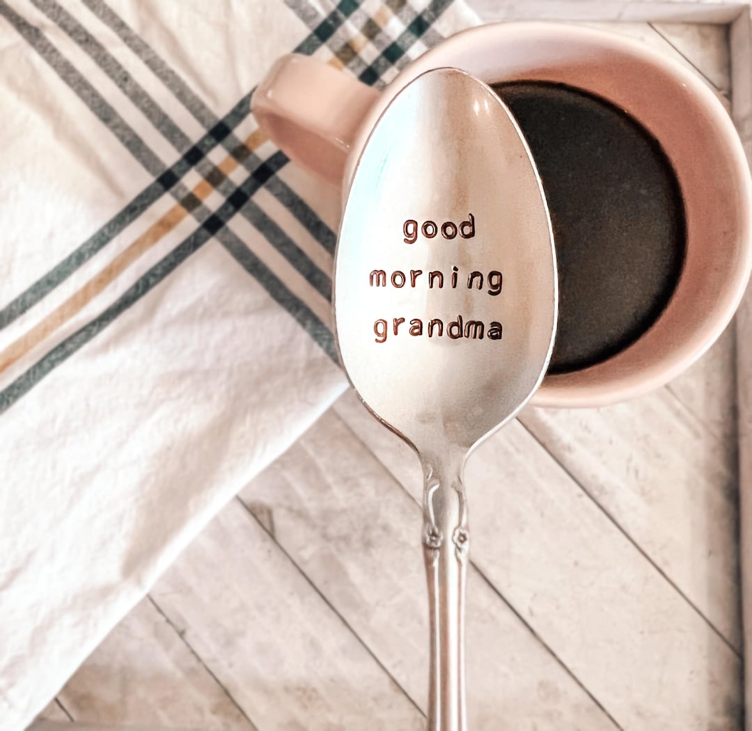 Good Morning Grandma Spoon Custom Stamped Silverware Vintage ...