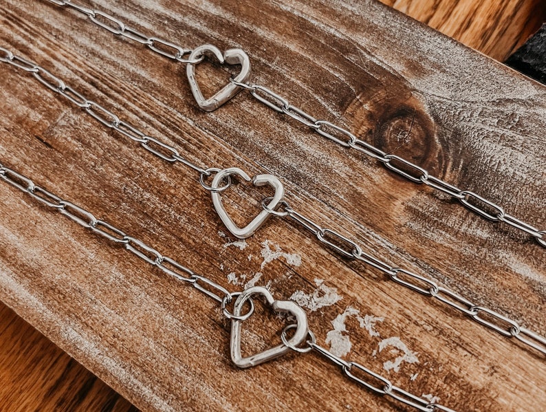Heart Necklace Fork Tine Jewelry Upcycled Silverware Paper Clip Chain ...