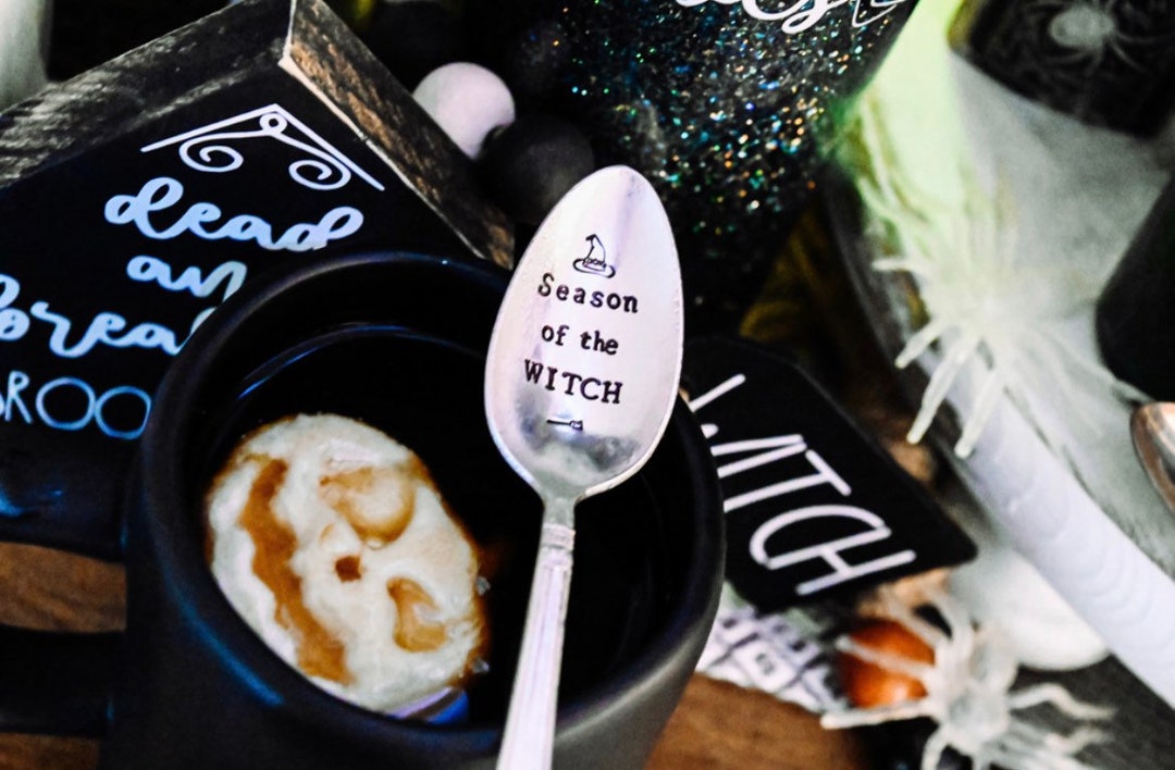 Stamped Halloween Spoon Season of the Witch Teaspoon Tiered Tray Decor ...
