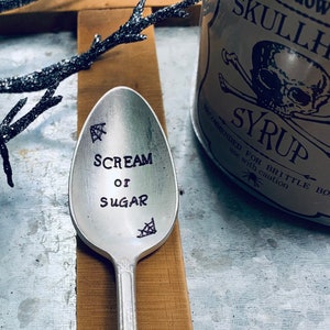 Stamped Halloween Spoon Coffee Spoon Scream or Sugar Spooky Decor ...