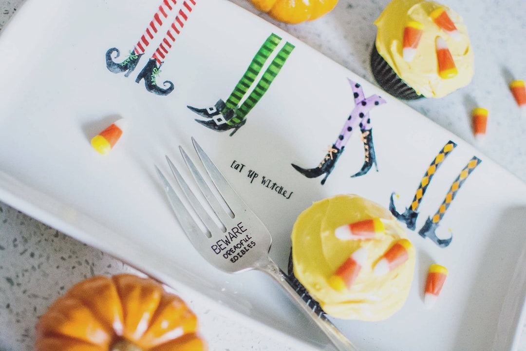 Handstamped Serving Fork Halloween Theme Kitchen Decor Fall Decor ...