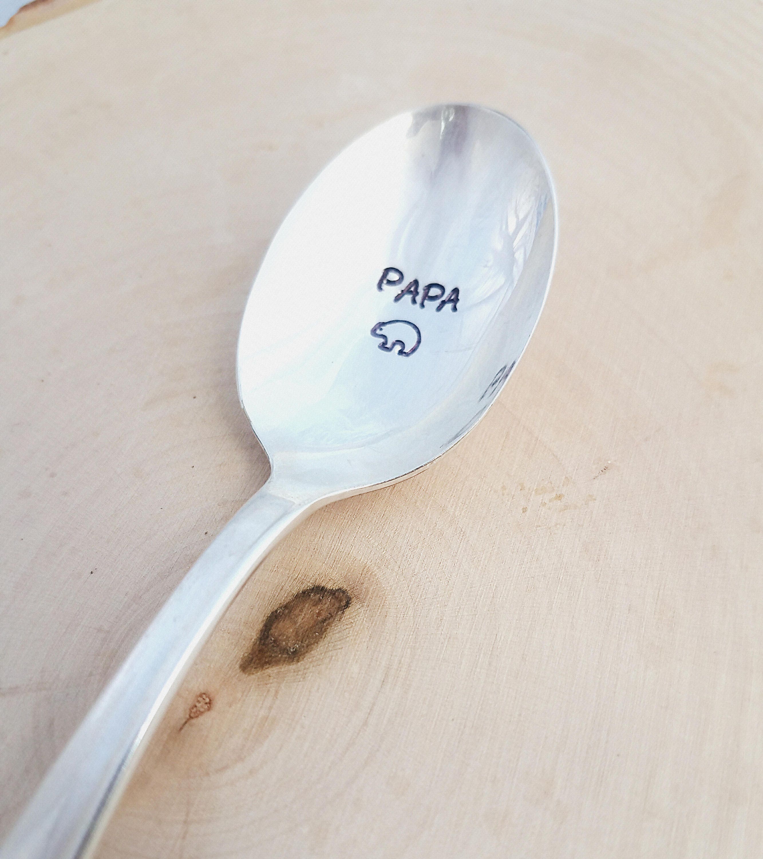 Stamped Spoon Papa Bear Spoon Gifts for Dad Father's Day - Etsy