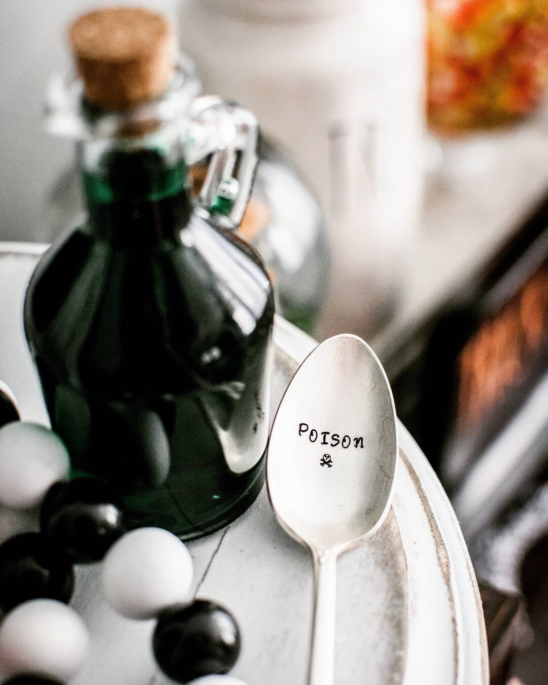 Handstamped Teaspoon Poison Spoon Skull Theme Death Before Decaf ...