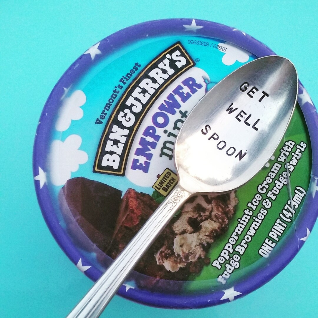 Get Well Soon Spoon, Stamped Spoon, Vintage Silverplate, Thoughtful ...