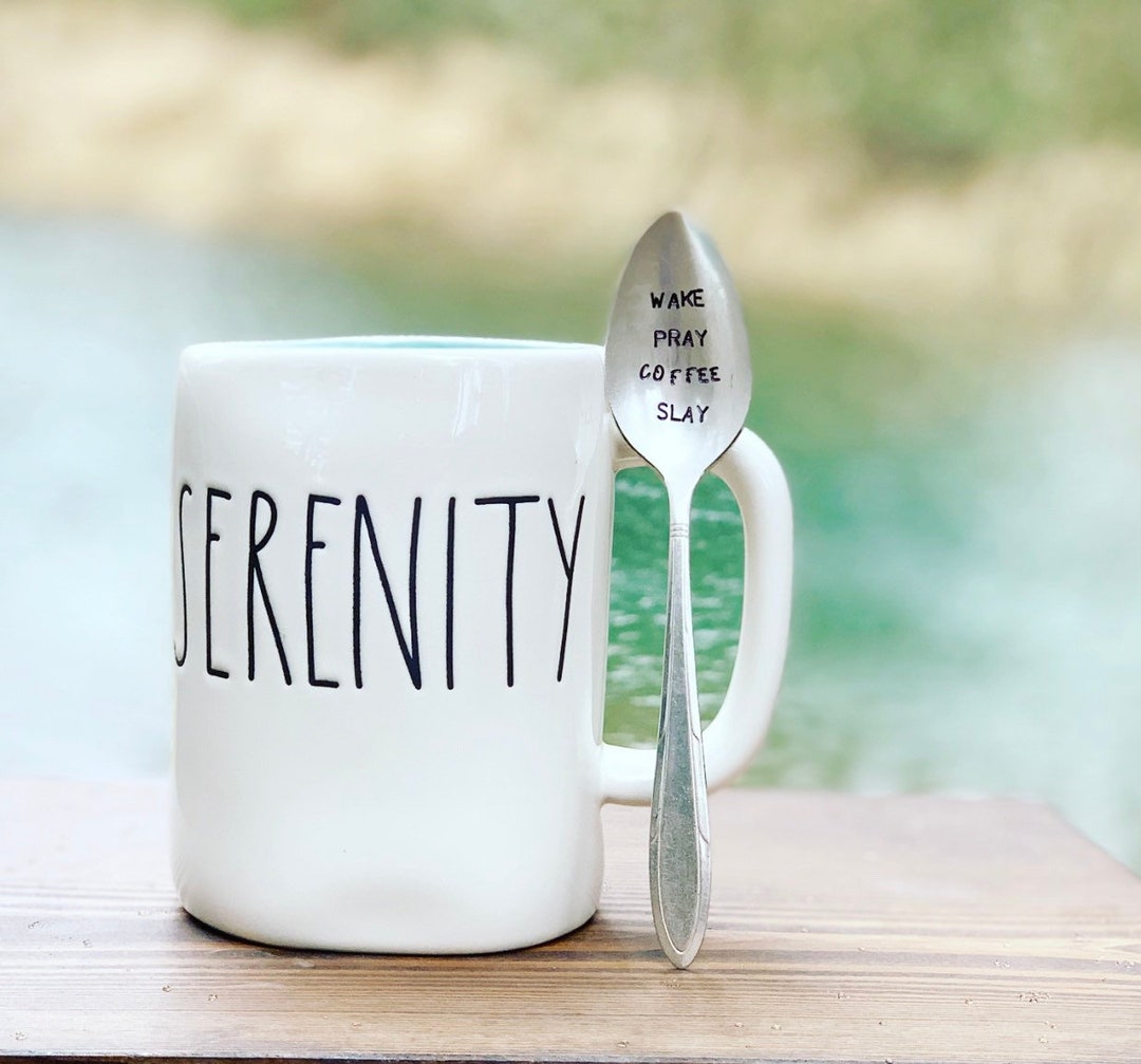 Handstamped Spoon Wake Pray Coffee Spoon Inspirational Gifts Under 20 ...