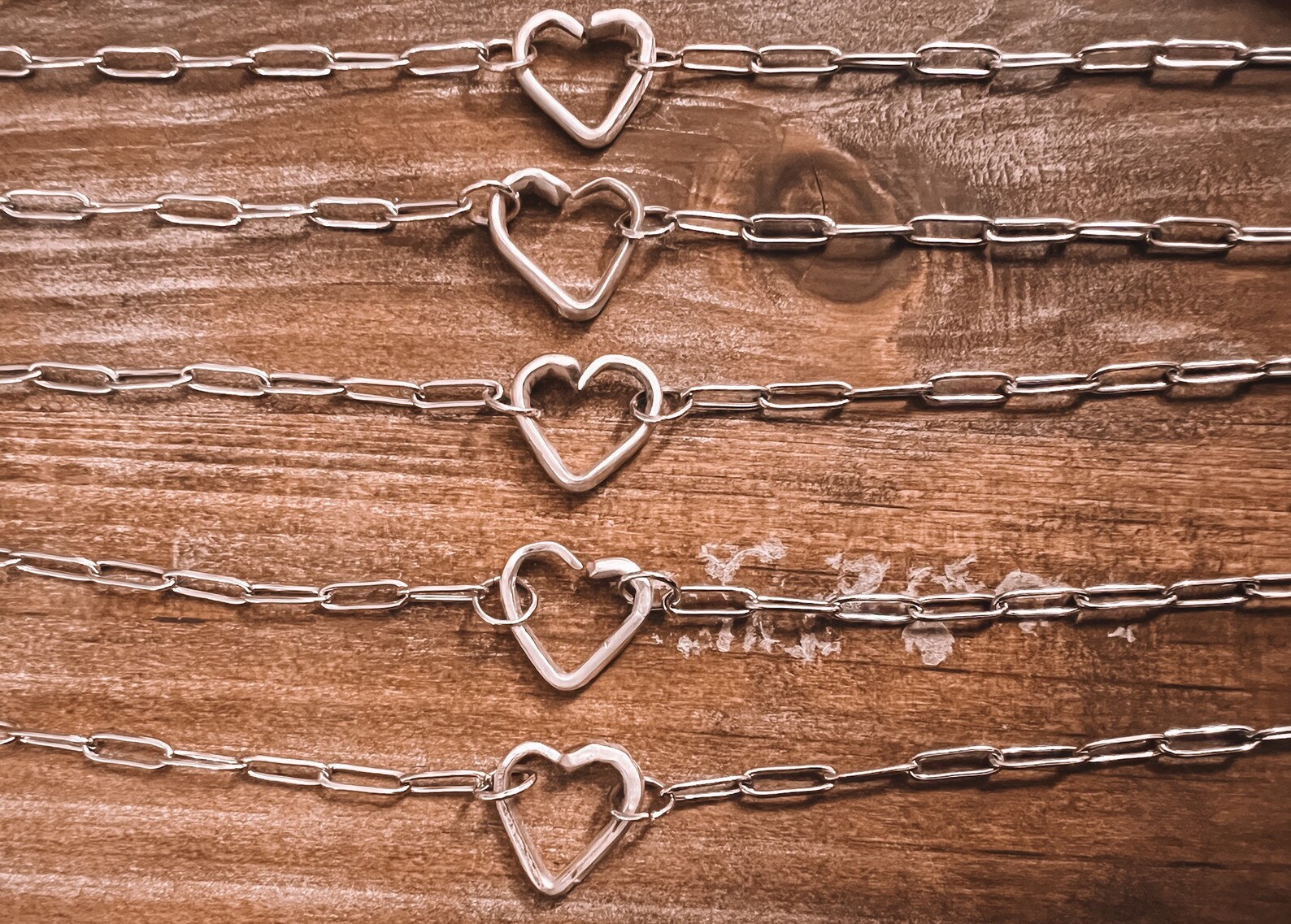 Heart Necklace Fork Tine Jewelry Upcycled Silverware Paper Clip Chain ...