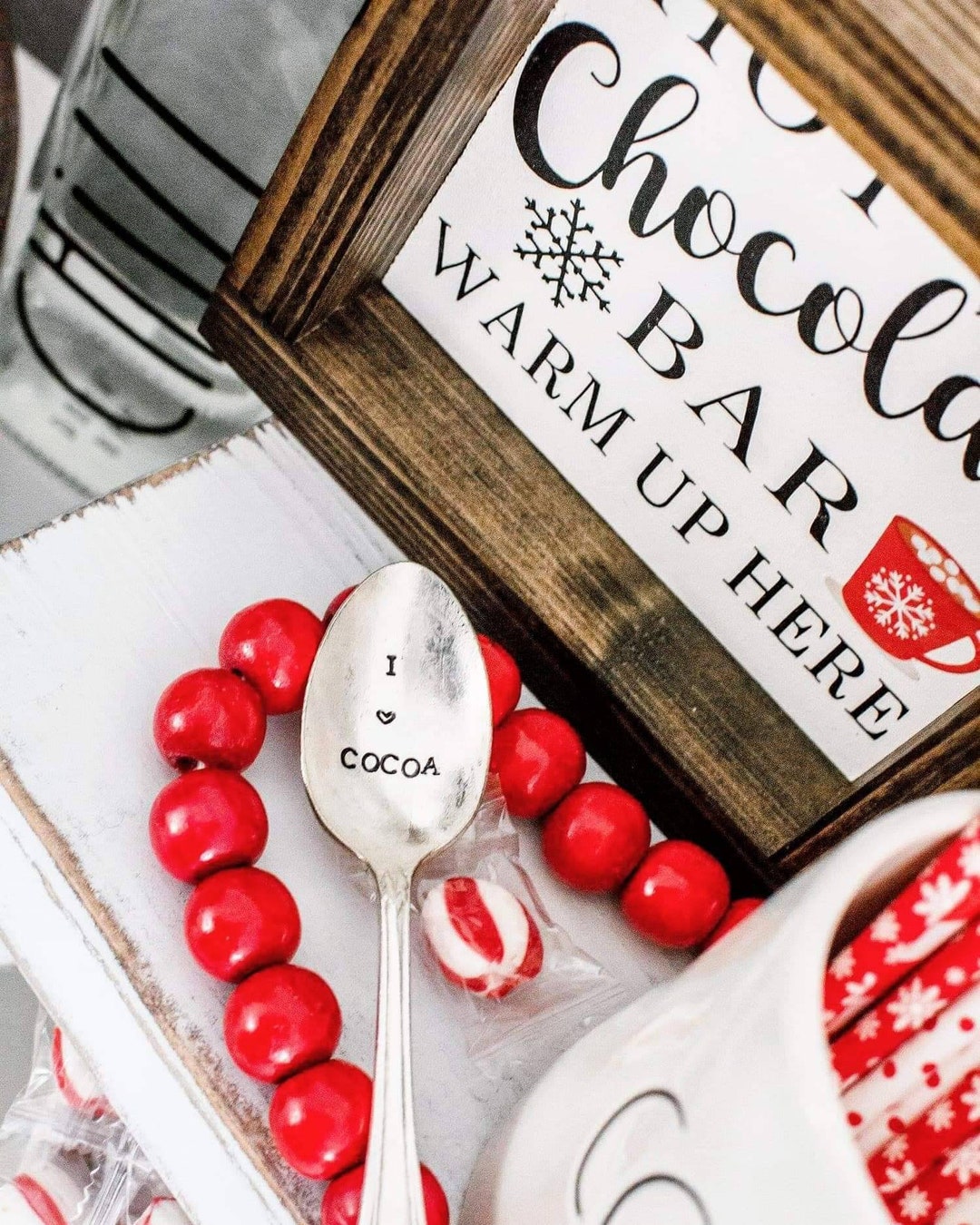 Handstamped Spoon Christmas Decor I Love Cocoa Hot Cocoa Spoon Coffee ...