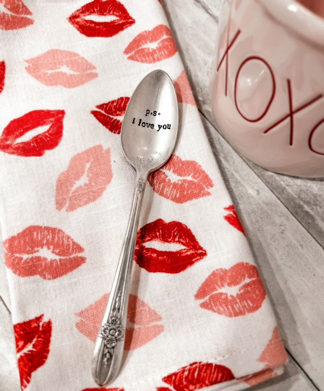 Love Spoon Valentines Day Gift Handstamped Vintage Teaspoon Stamped ...