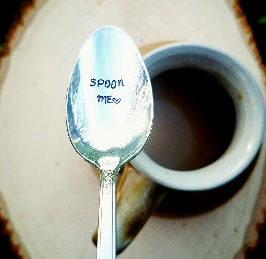 Stamped Spoon Me Coffee Spoon Valentines Spoon Anniversary Gift Couples ...