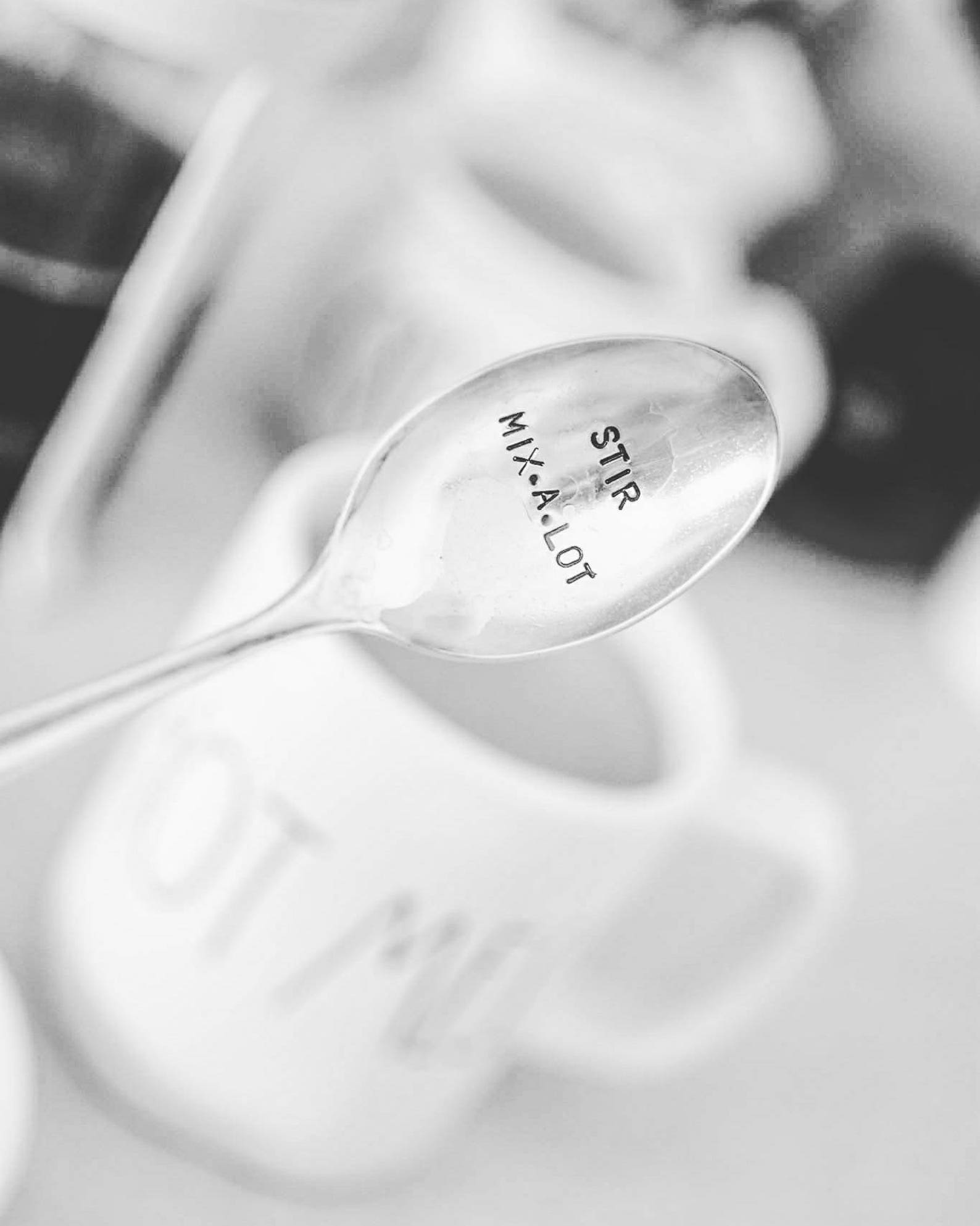 Stamped Spoon Stir Mix A Lot Handmade original Funny Sir Mix A | Etsy