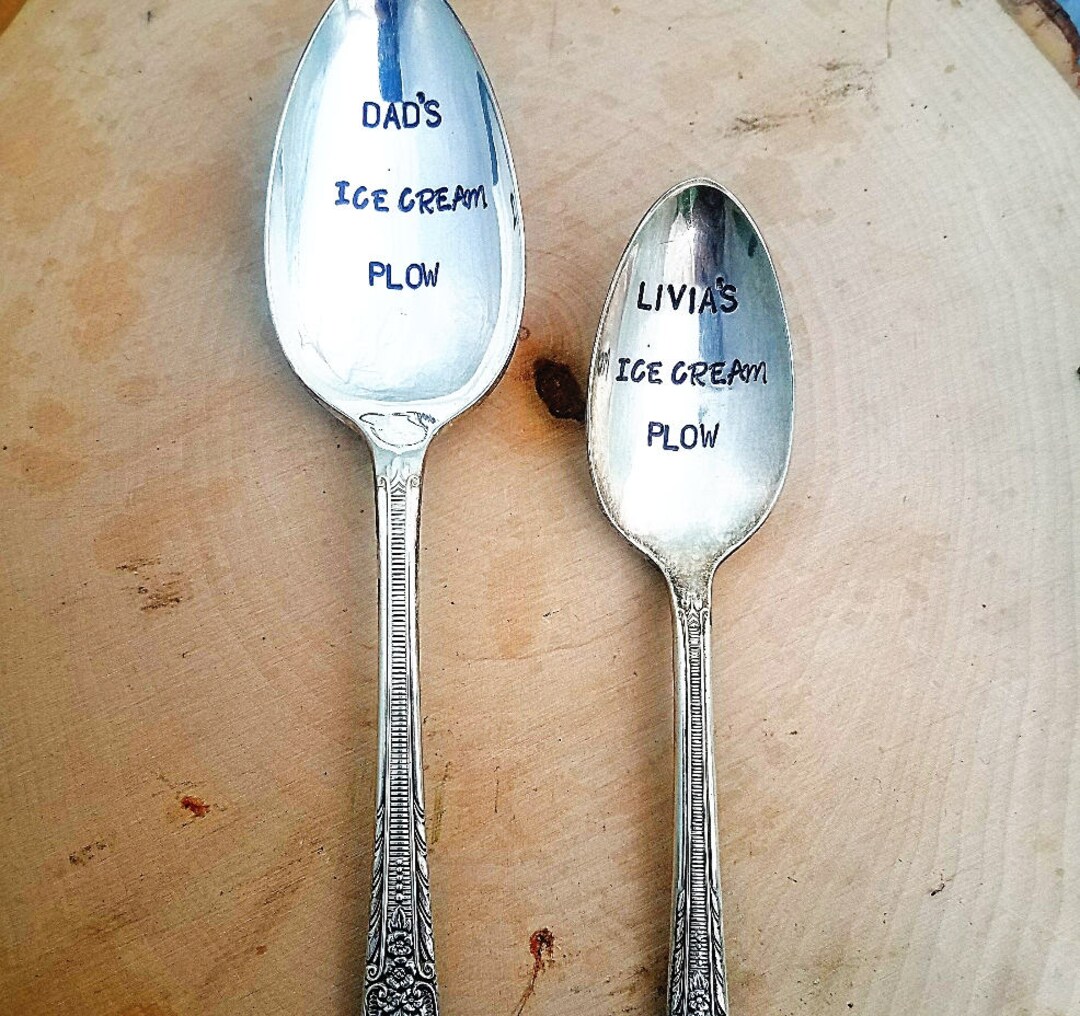Stamped Spoon Set Big Spoon Little Spoon Fathers Day Keepsake Daddy ...