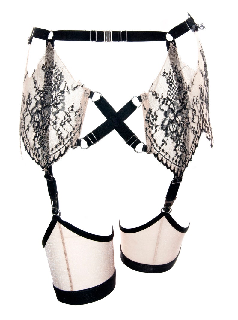 CASINO 4155 Harness Garter belt Coffee black Garter belt | Etsy