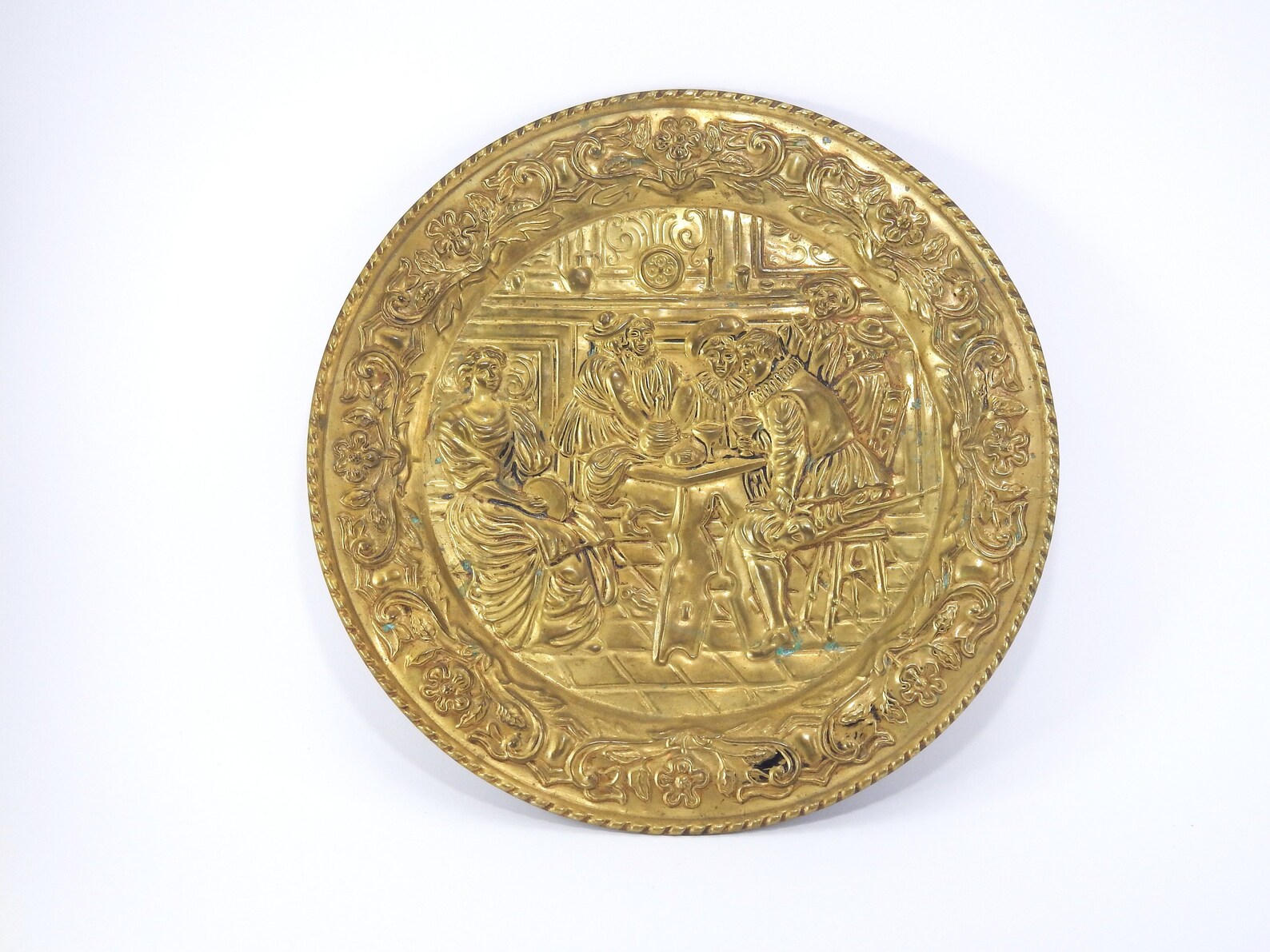 Vintage Brass Wall Décor Embossed Plate Vintage Wall Decor - Etsy