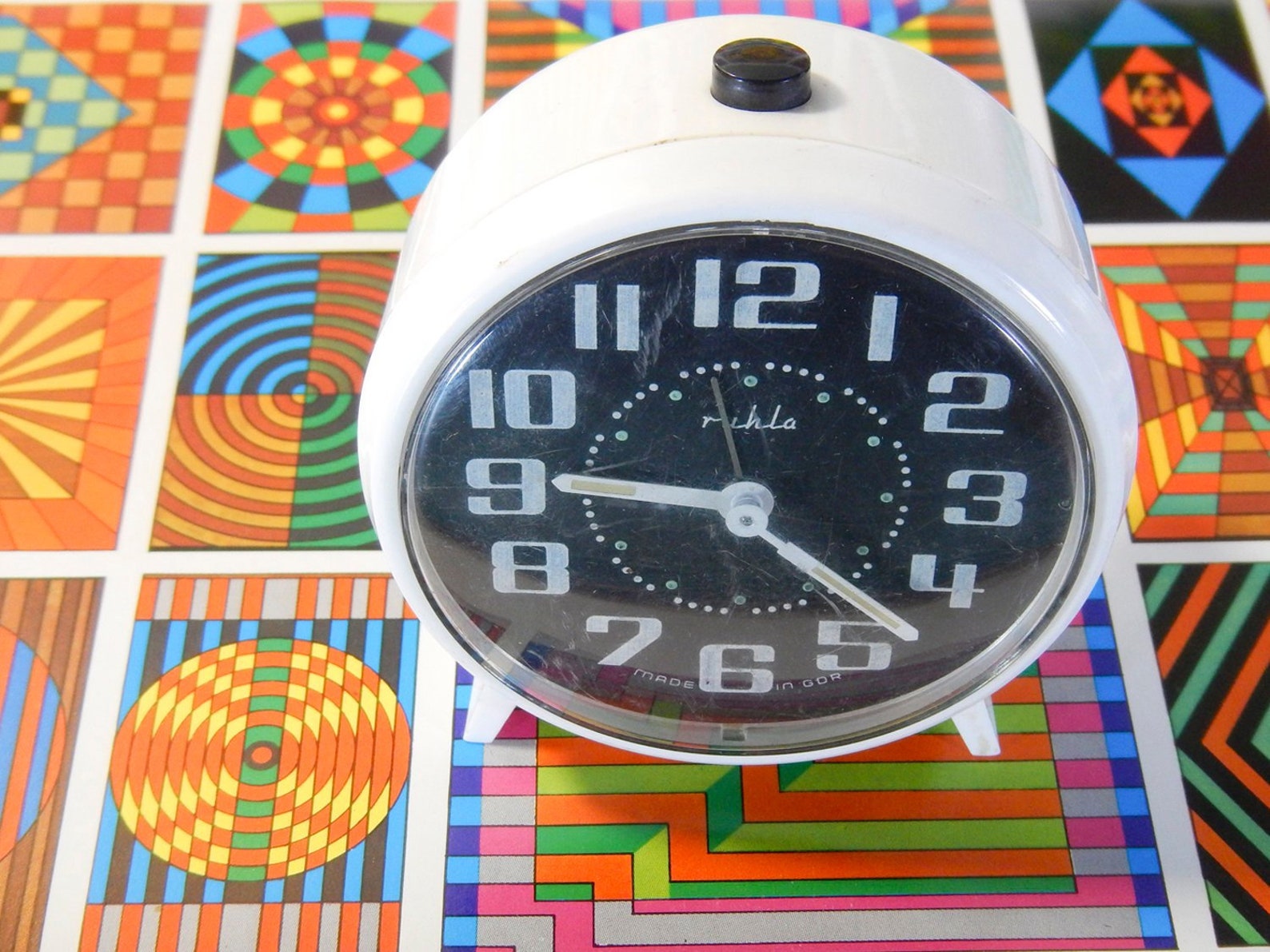 Retro White Desk Clock Vintage Alarm Clock Mechanical Clock | Etsy