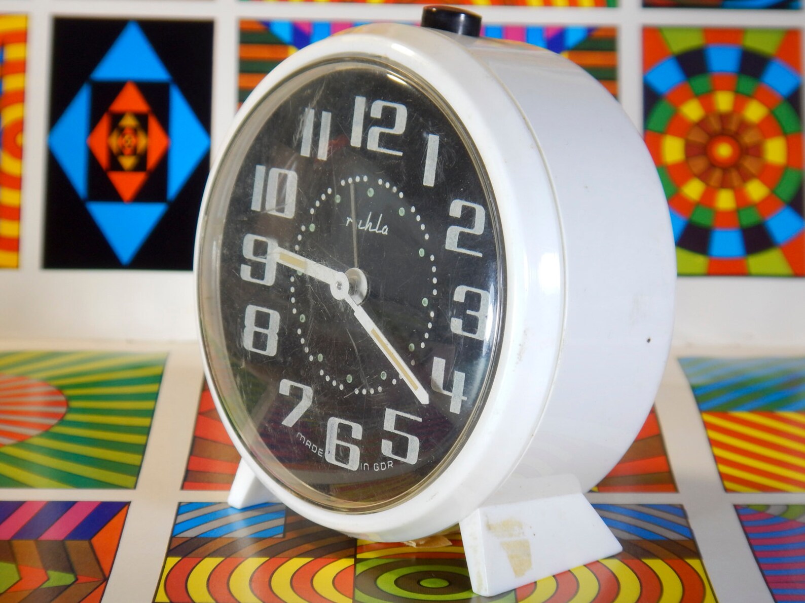 Retro White Desk Clock Vintage Alarm Clock Mechanical Clock - Etsy