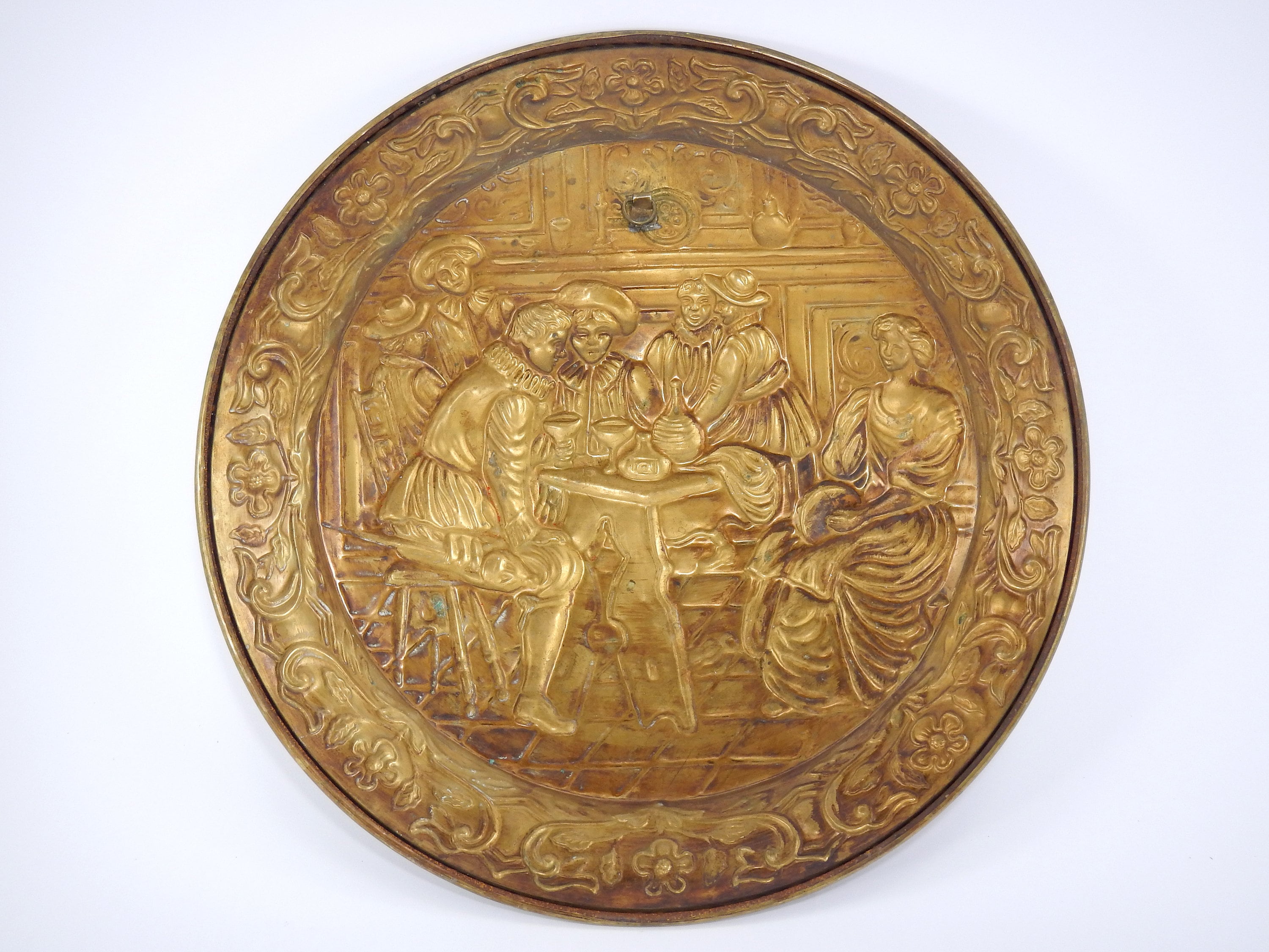 Vintage Brass Wall Décor Embossed Plate Vintage Wall Decor - Etsy
