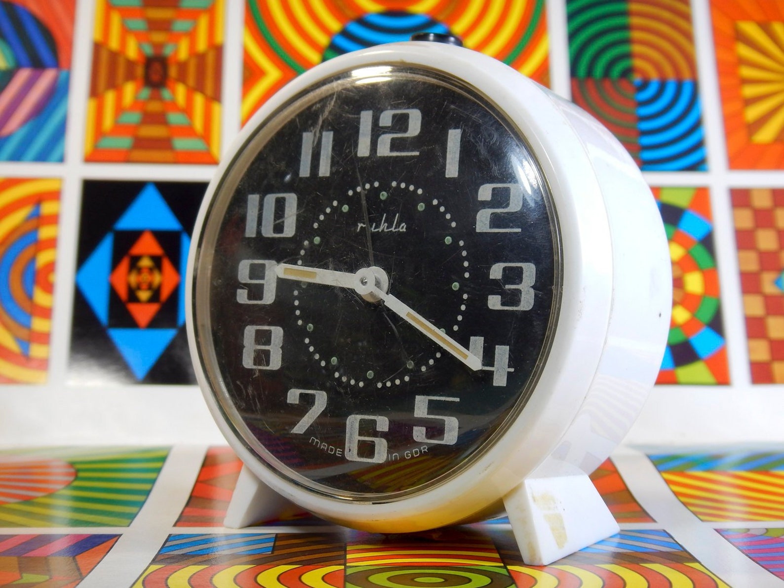 Retro White Desk Clock Vintage Alarm Clock Mechanical Clock | Etsy