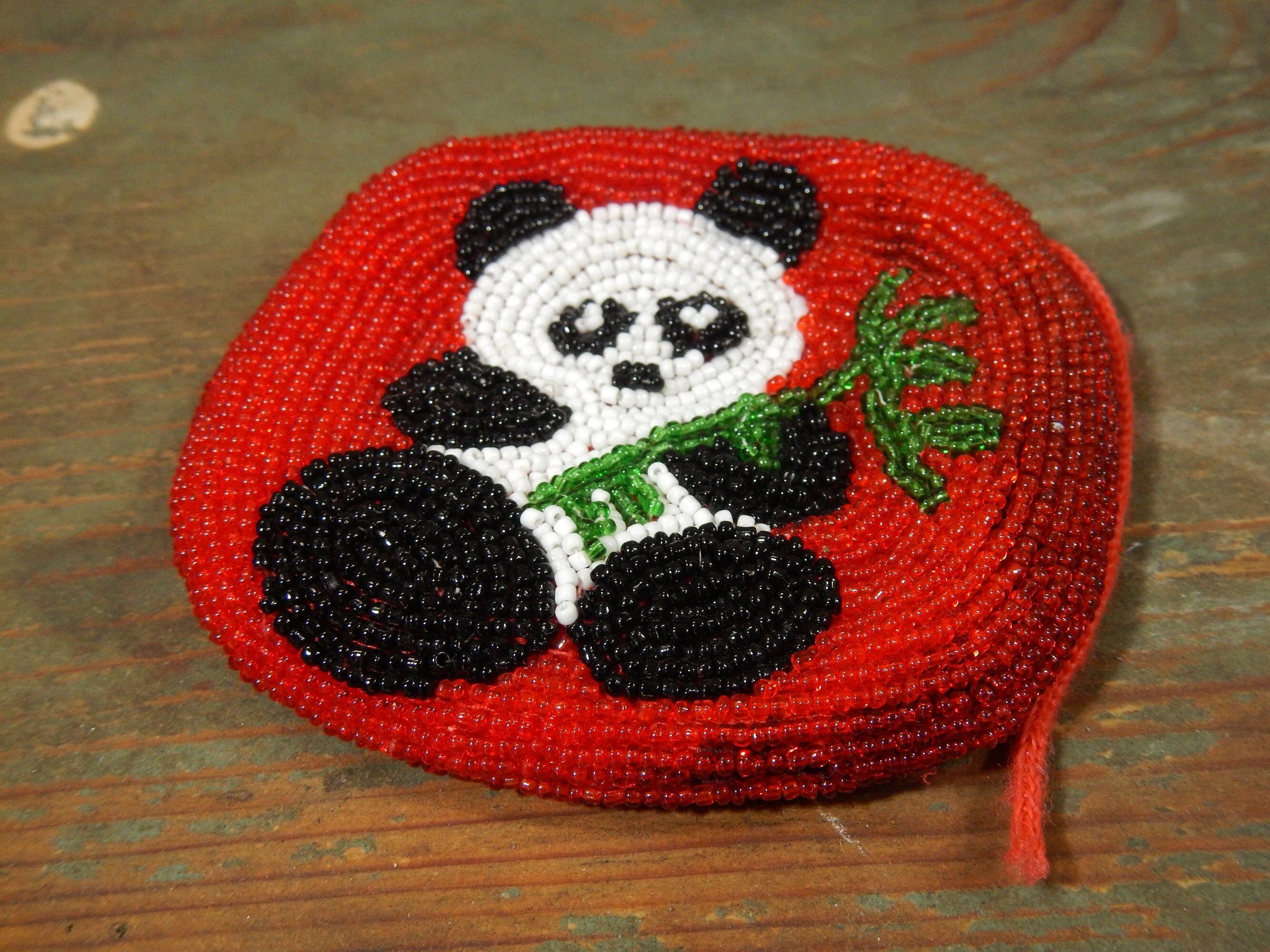 Vintage Panda Beadwork Coin Purse Vintage Beaded Wallet - Etsy